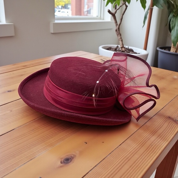 Jody G | Accessories | Vintage Jody G For Sylvia 0 Wool Maroon Hat ...